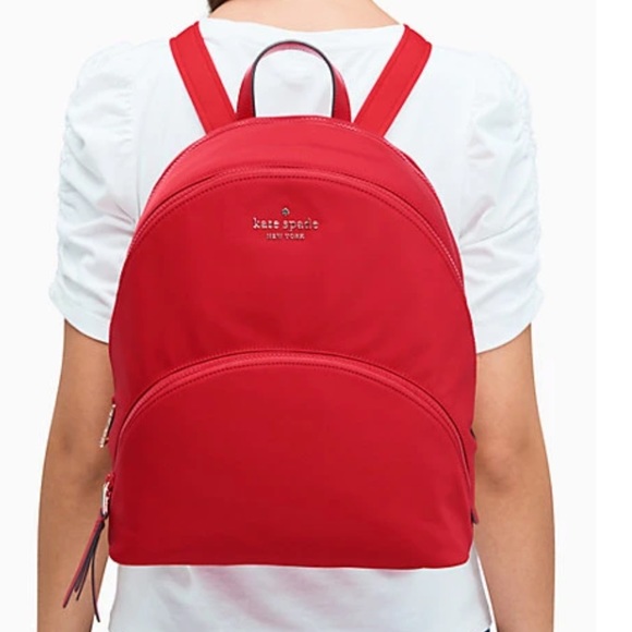 kate spade | Bags | Nwt Auth Kate Spade Red Nylon Large Backpack | Poshmark